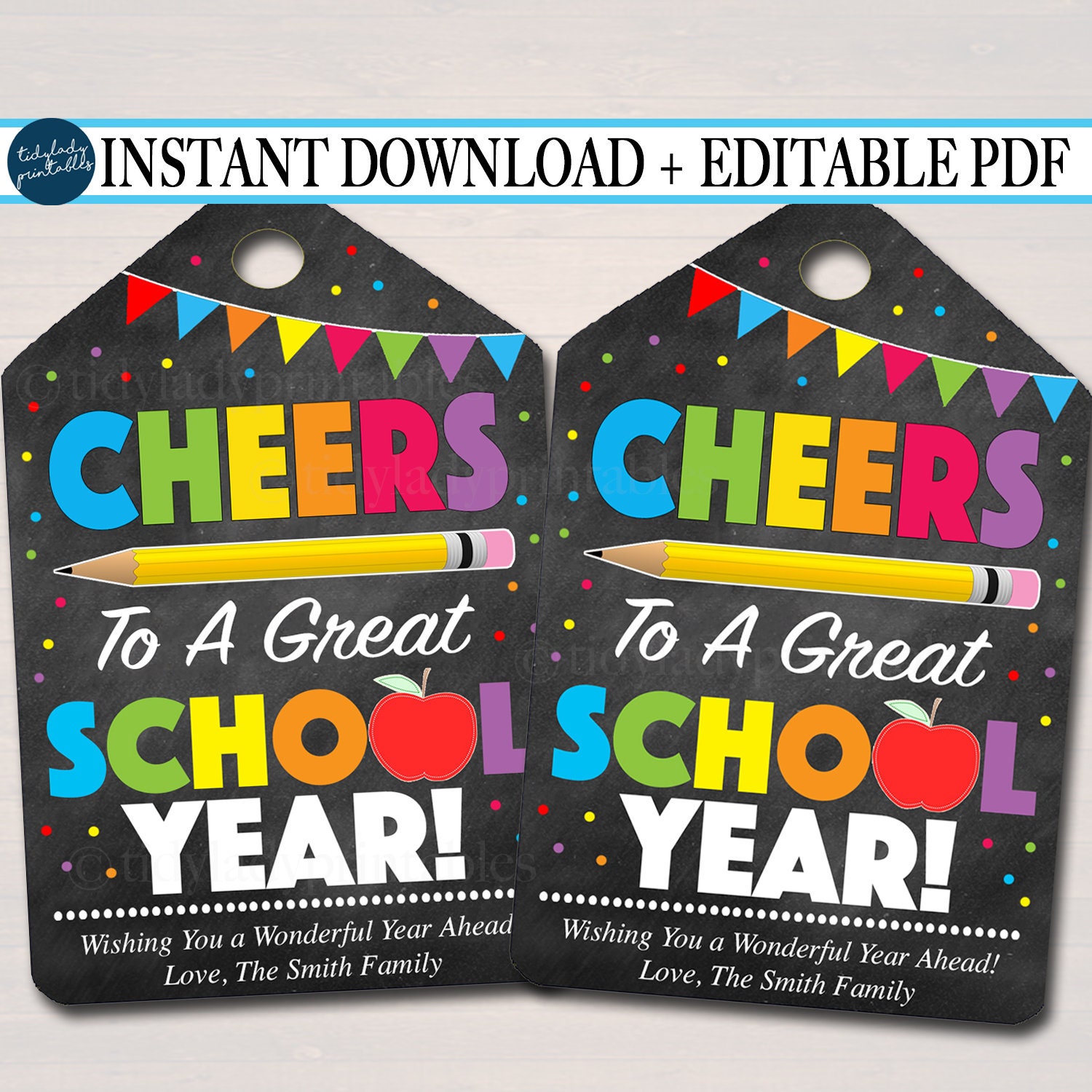 Editable Back to School Gift Tags: Teacher Appreciation (instant ...