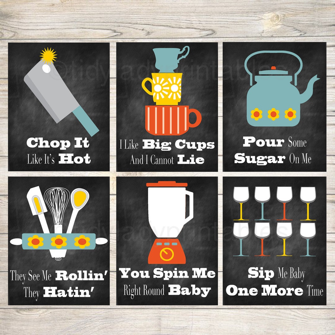 Funny Kitchen Wall Art, Kitchen Decor PRINTABLE Signs. INSTANT DOWNLOAD ...