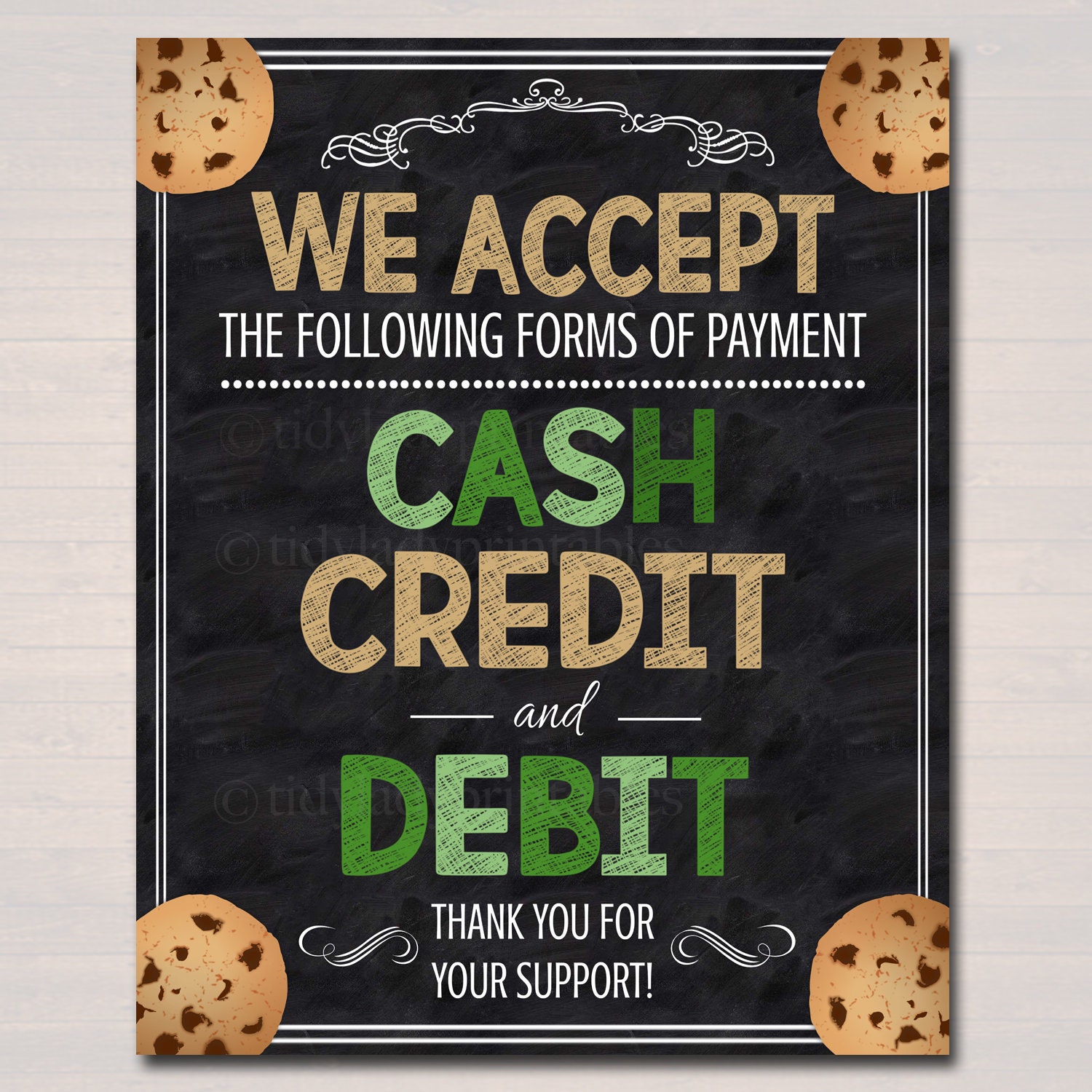 Printable We Accept Credit Card Signs