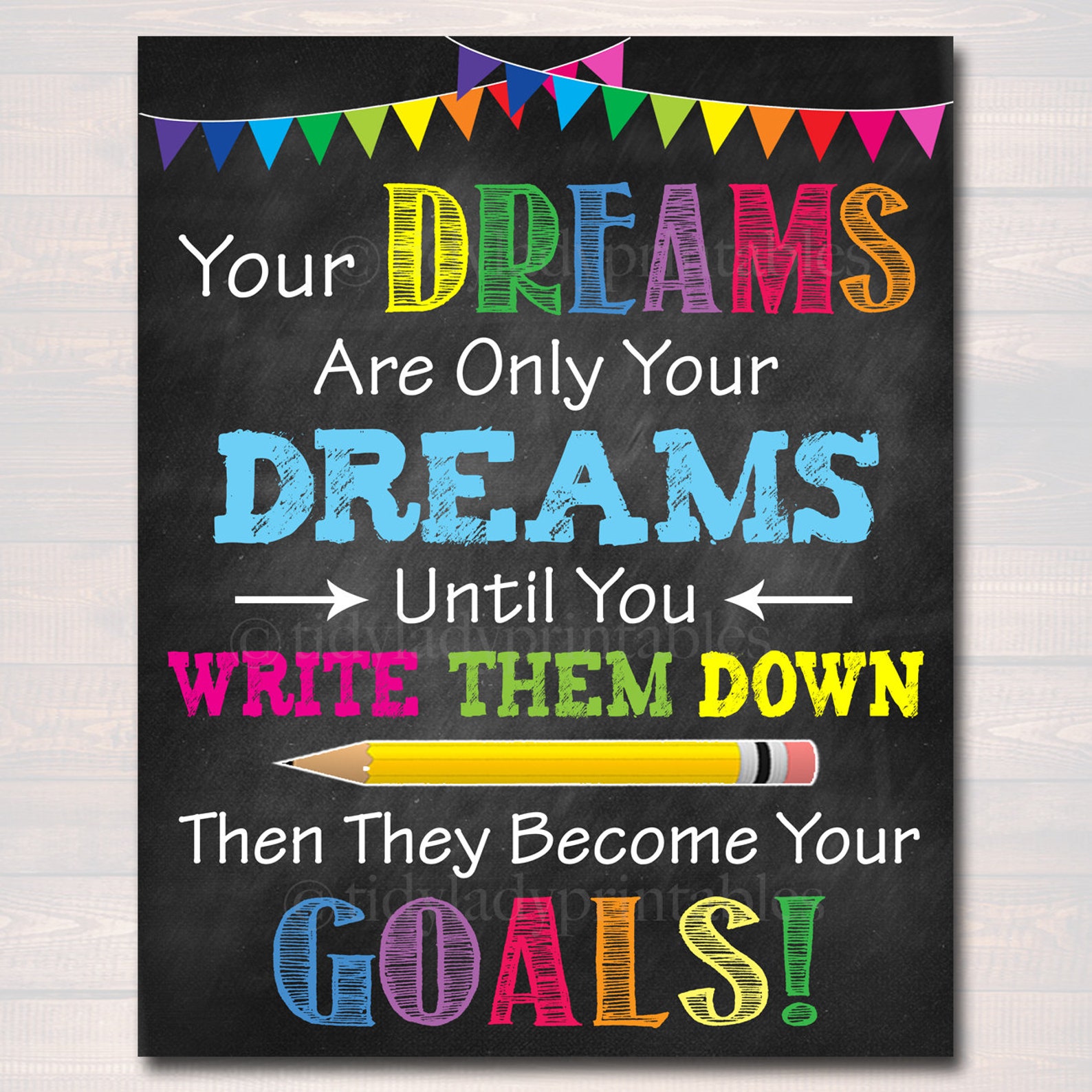 Dreams and Goals Classroom Poster: Inspirational Teen Art (digital ...