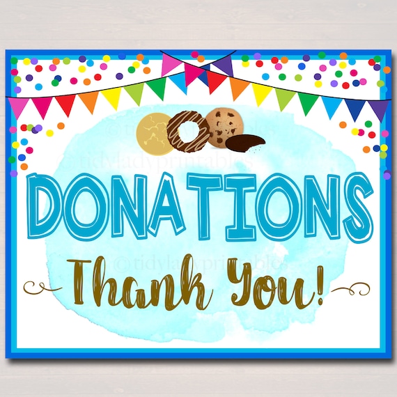 Cookie Booth Donations Sign If You Can't Eat 'Em Treat 'Em, Donate ...