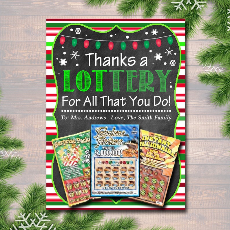 Christmas Lottery Gift Card Holder Printable Thank You a - Etsy Christmas Lottery Gift Card Holder Printable Thank You a - Etsy