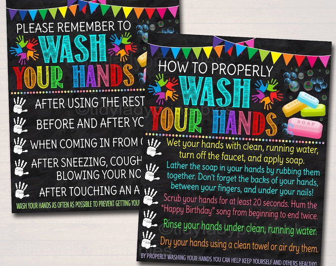 Wash Your Hands Bulletin Board Kit - Etsy Canada