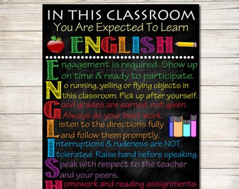 Classroom Sign Printable Treat Everyone With Respect - Etsy