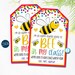 Back to School Bee Gift Tag: Editable Student Teacher Tag (digital ...