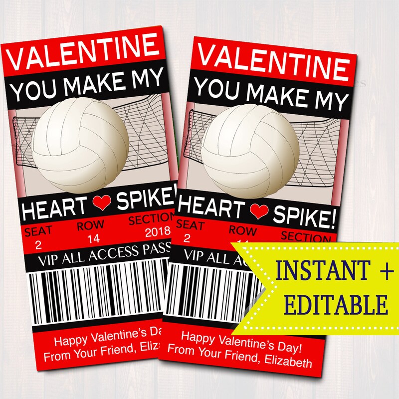 Volleyball Valentine - Etsy