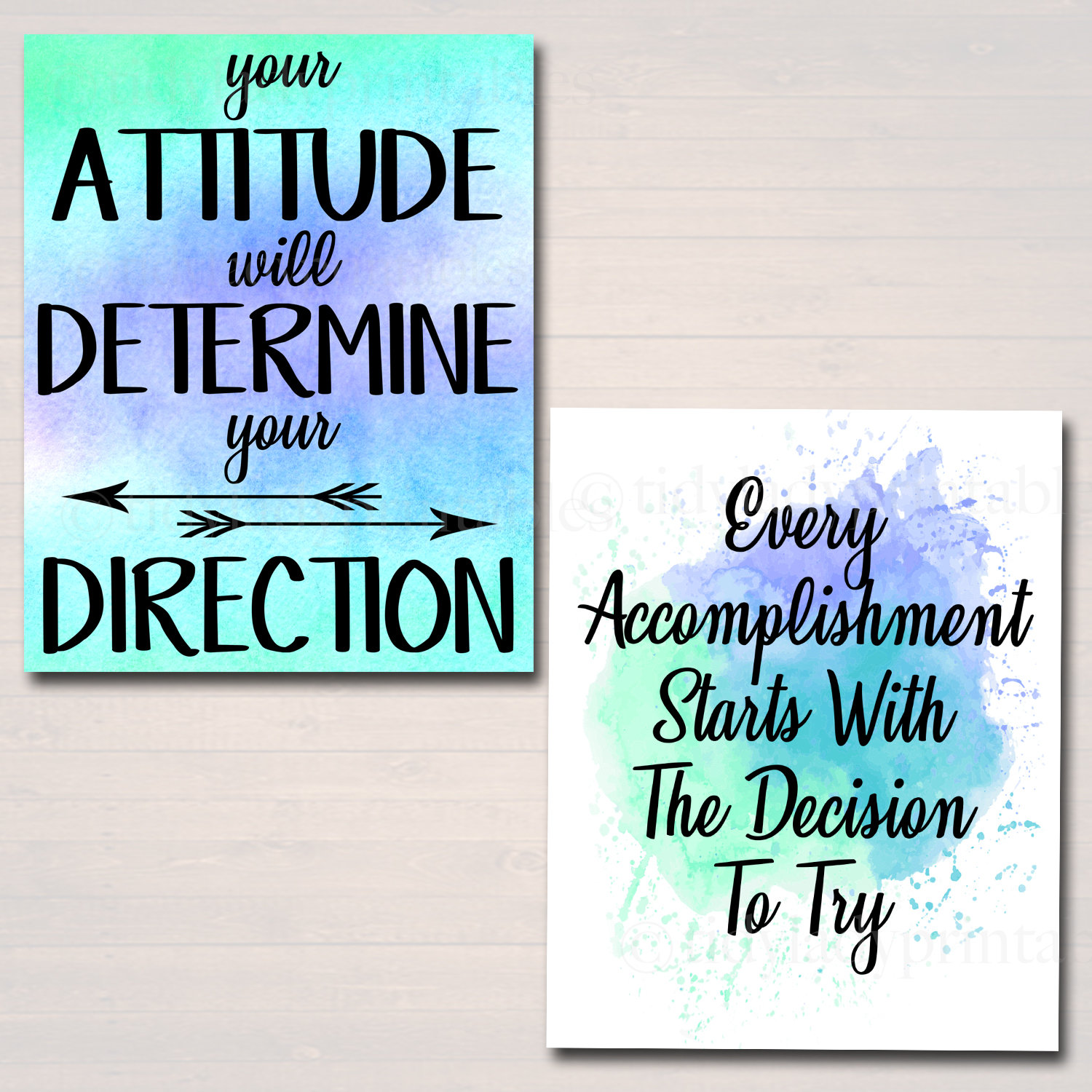 Inspirational Watercolor Posters: Classroom Decor Set (digital Download ...