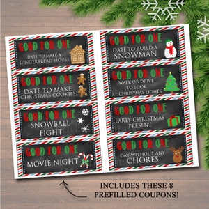 Christmas Coupon Book, INSTANT DOWNLOAD, Kids Printable Holiday Coupons ...