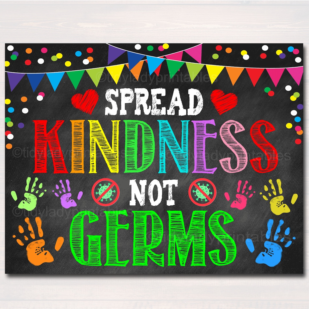 Spread Kindness Not Germs Poster: School Health Clinic Decor (instant ...