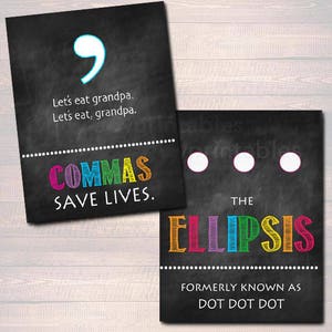 English Grammar Punctuation Posters: Classroom Decor (digital Download ...