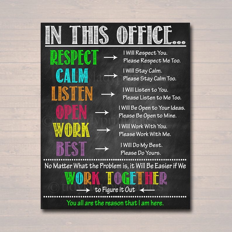 Respect Rules Poster: School Counselor Office Decor (digital Download ...