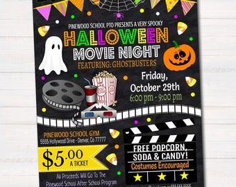 EDITABLE Movie Night Flyer, Printable PTA PTO Flyer, School Church ...