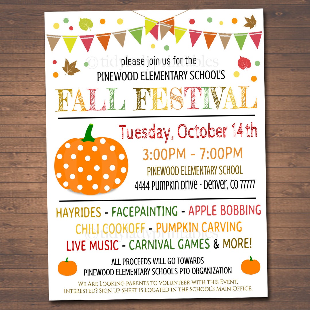 Fall Festival Flyer: Halloween Harvest Event, Editable Template ...