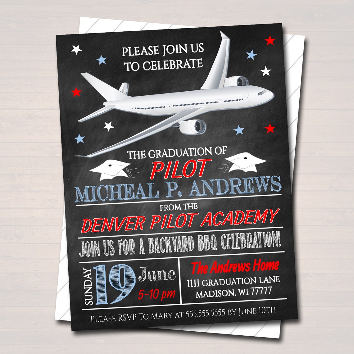 Pilot Graduation Invitation Air Force Academy Graduate Invite - Etsy