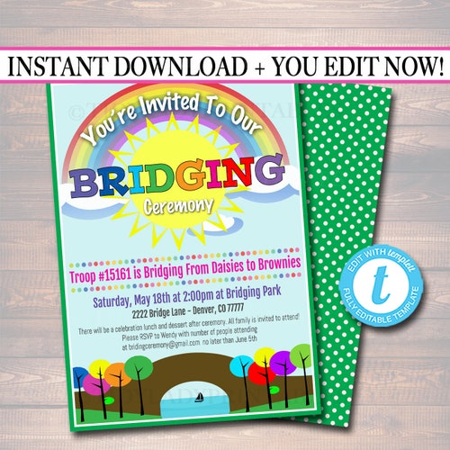 Girl Scout Bridging Invitation/flyer Instant Download - Etsy