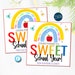 EDITABLE Back to School Printable Gift, Rainbow Sweet School Year First ...