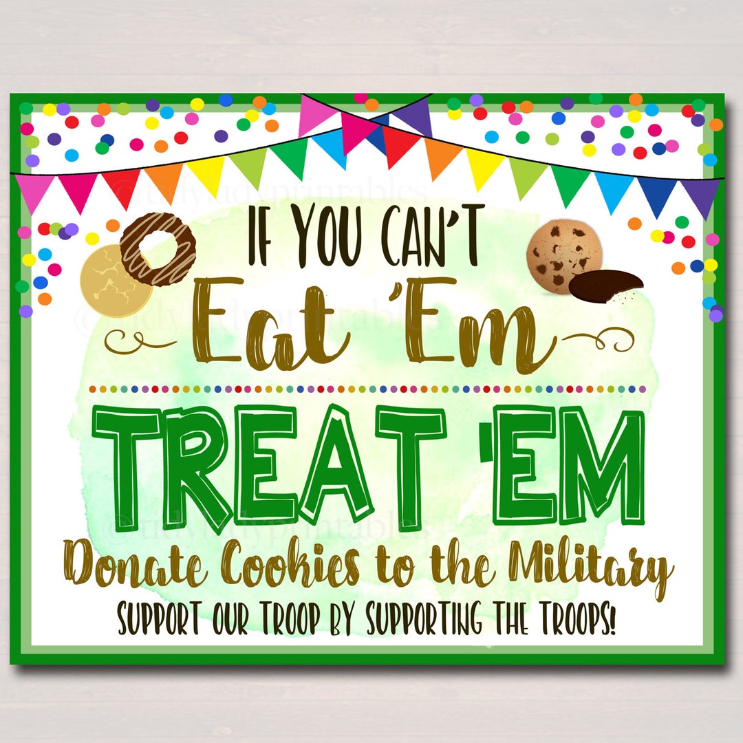 Cookie Booth Sign If You Can't Eat 'em Treat 'em, Donate Cookies to ...