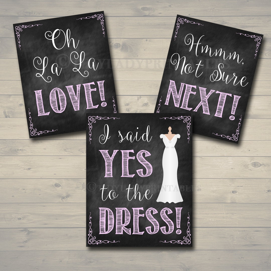 Yes to the Dress Signs: Bridal Dress Shopping Game (digital Download ...