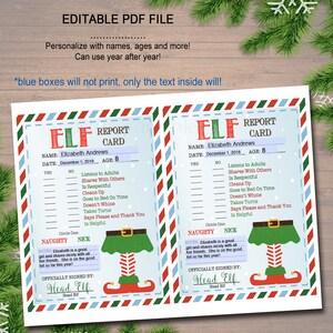 EDITABLE Elf Report Card, Elf Letters, Elf Letters, Notes From the Elf ...