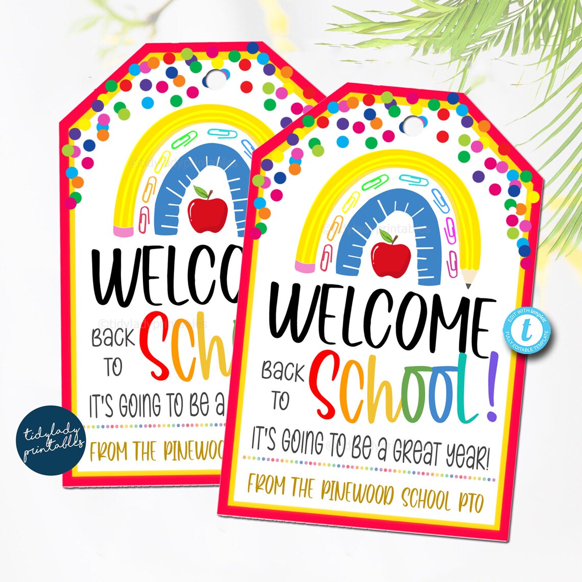 EDITABLE Welcome Back to School Printable Gift Rainbow Sweet - Etsy