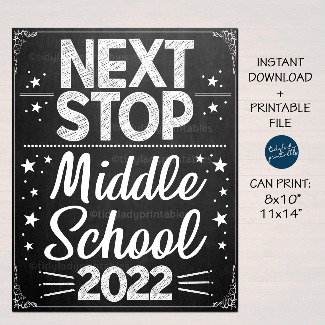 Next Stop Middle School Sign Last Day of 5th Grade Fifth - Etsy