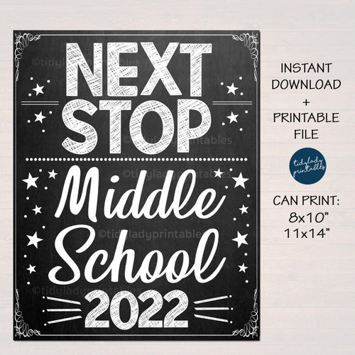Next Stop Middle School Sign Last Day of 5th Grade Fifth - Etsy