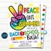 EDITABLE Peace Out Summer Back to School Party Invitation, End of ...