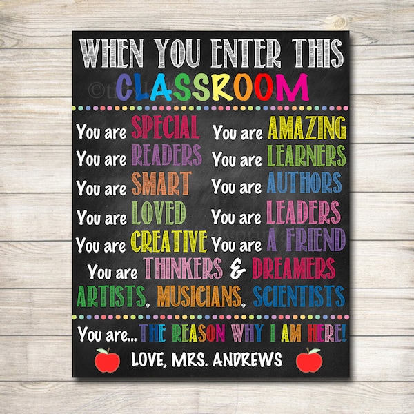 Personalized Classroom Poster Canvas - Etsy