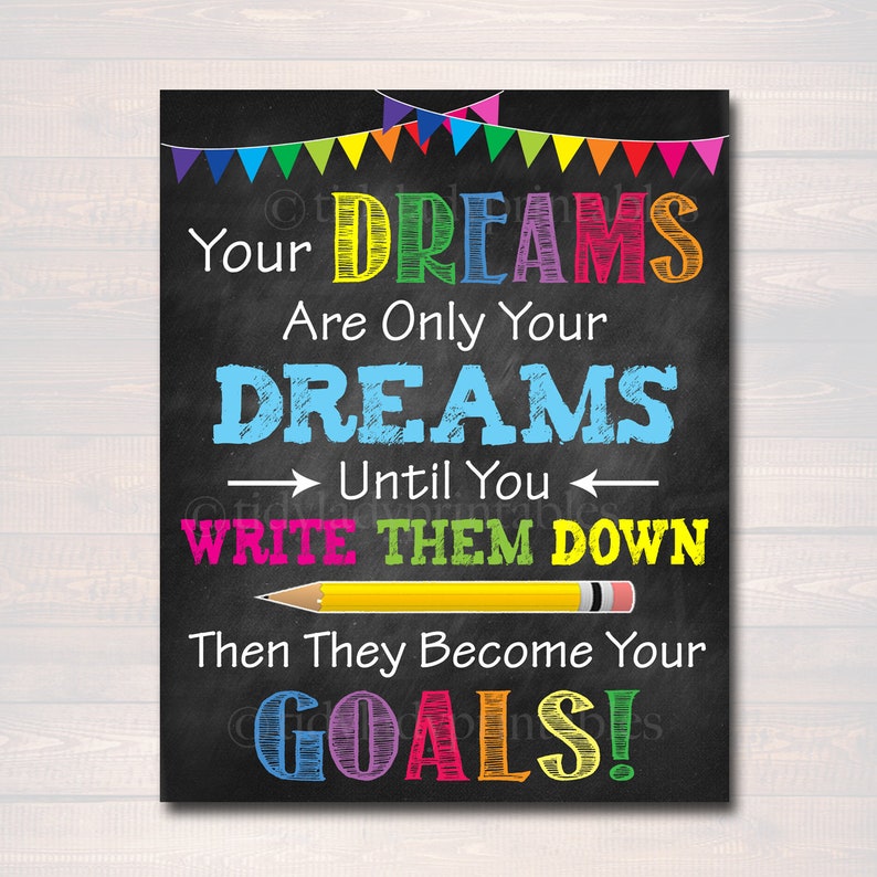 Dreams and Goals Classroom Poster: Inspirational Teen Art (digital ...