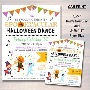 EDITABLE Halloween School Dance Set School Dance Flyer Party Invite ...
