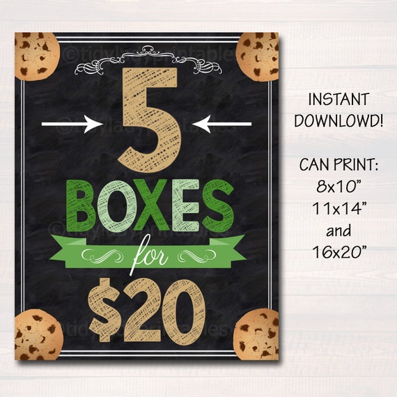 Cookie Booth Price Sign, Stop Cookies Sold Here, Printable Cookie Drop ...