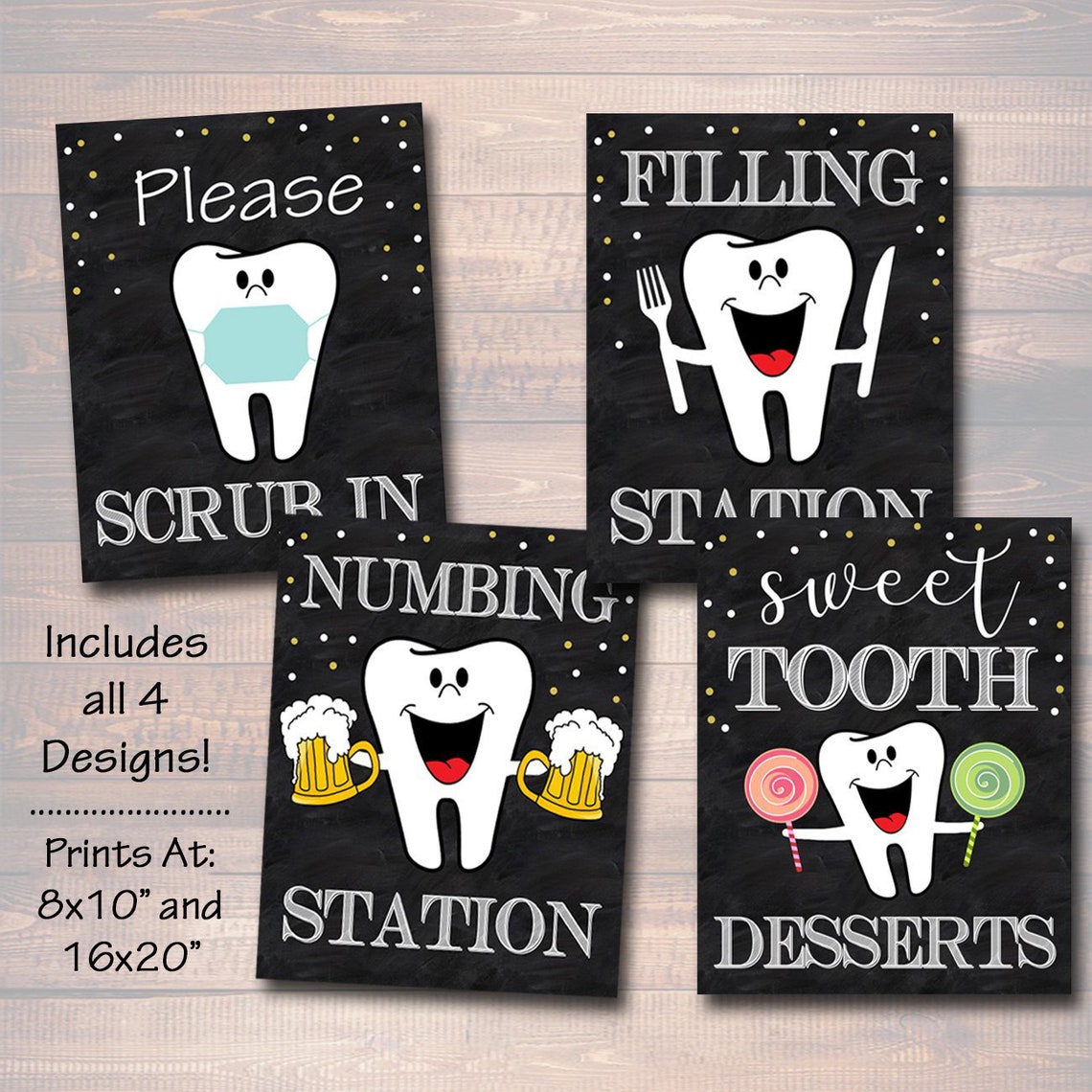 Dental Retirement Party Signs Chalkboard Printable Dentist - Etsy