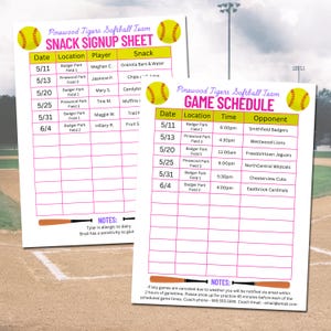 Editable Softball Templates Bundle: Coach Planner, Party Flyer (digital ...