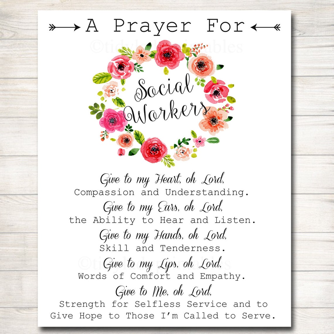 Social Worker Prayer Art Social Worker Gift Social Worker | Etsy