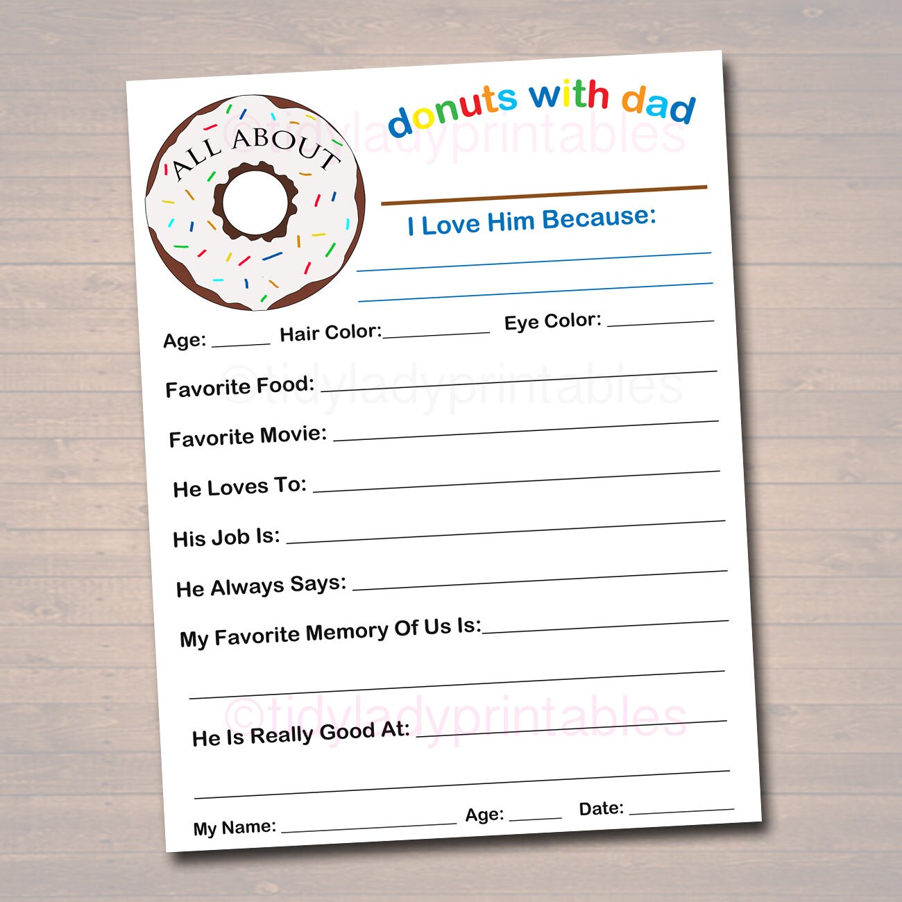 EDITABLE Donuts With Dad Set Thank You Tags Printable PTA | Etsy