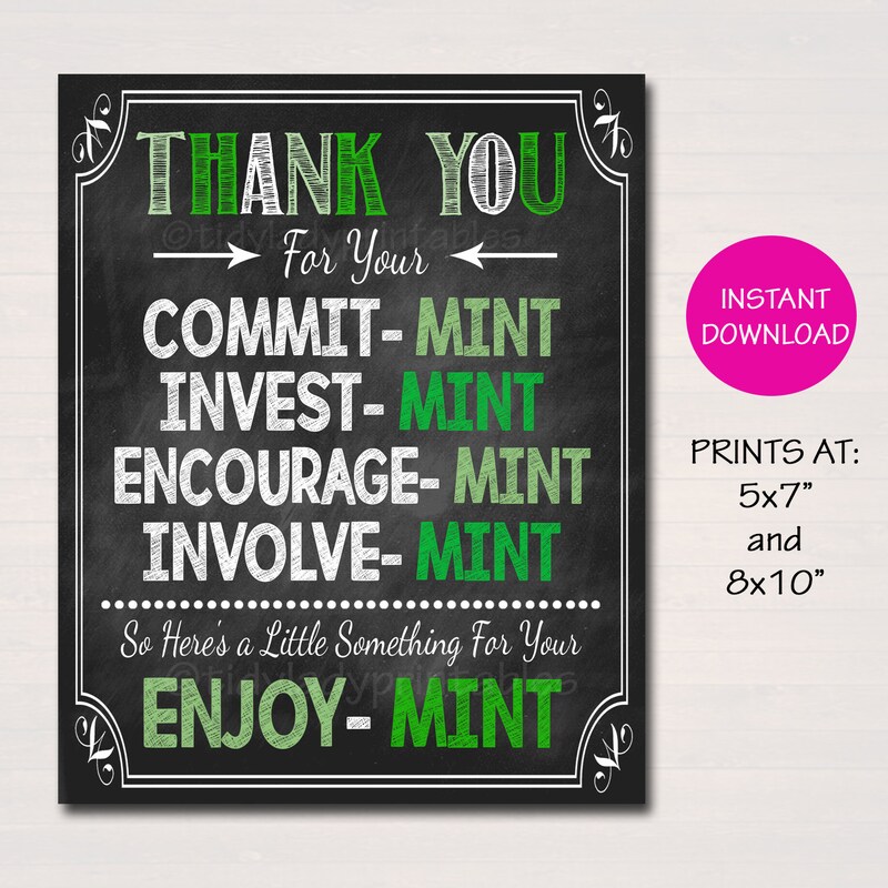 Mint Thank You - Etsy