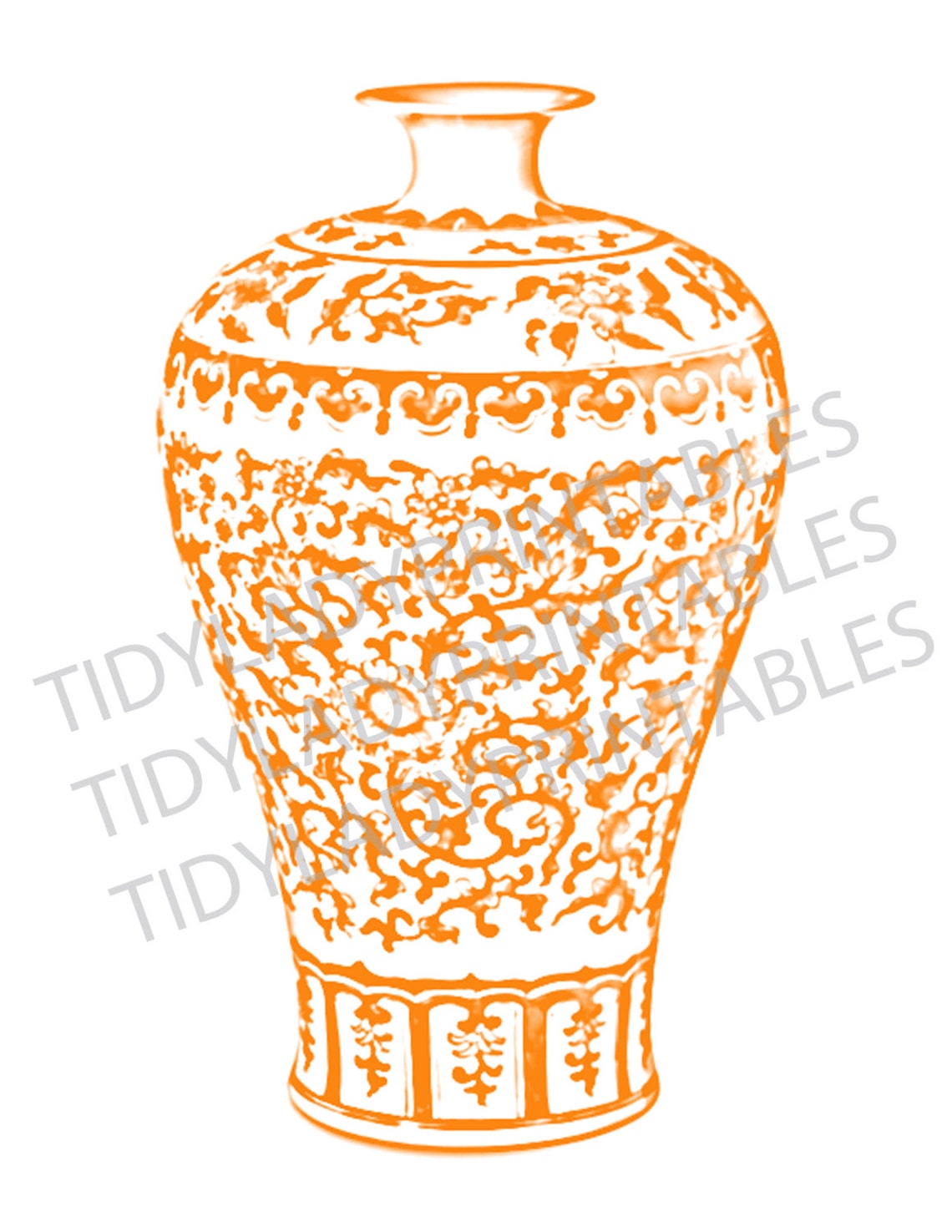 Orange Ginger Jar Digital Art Prints INSTANT DOWNLOAD Orange - Etsy