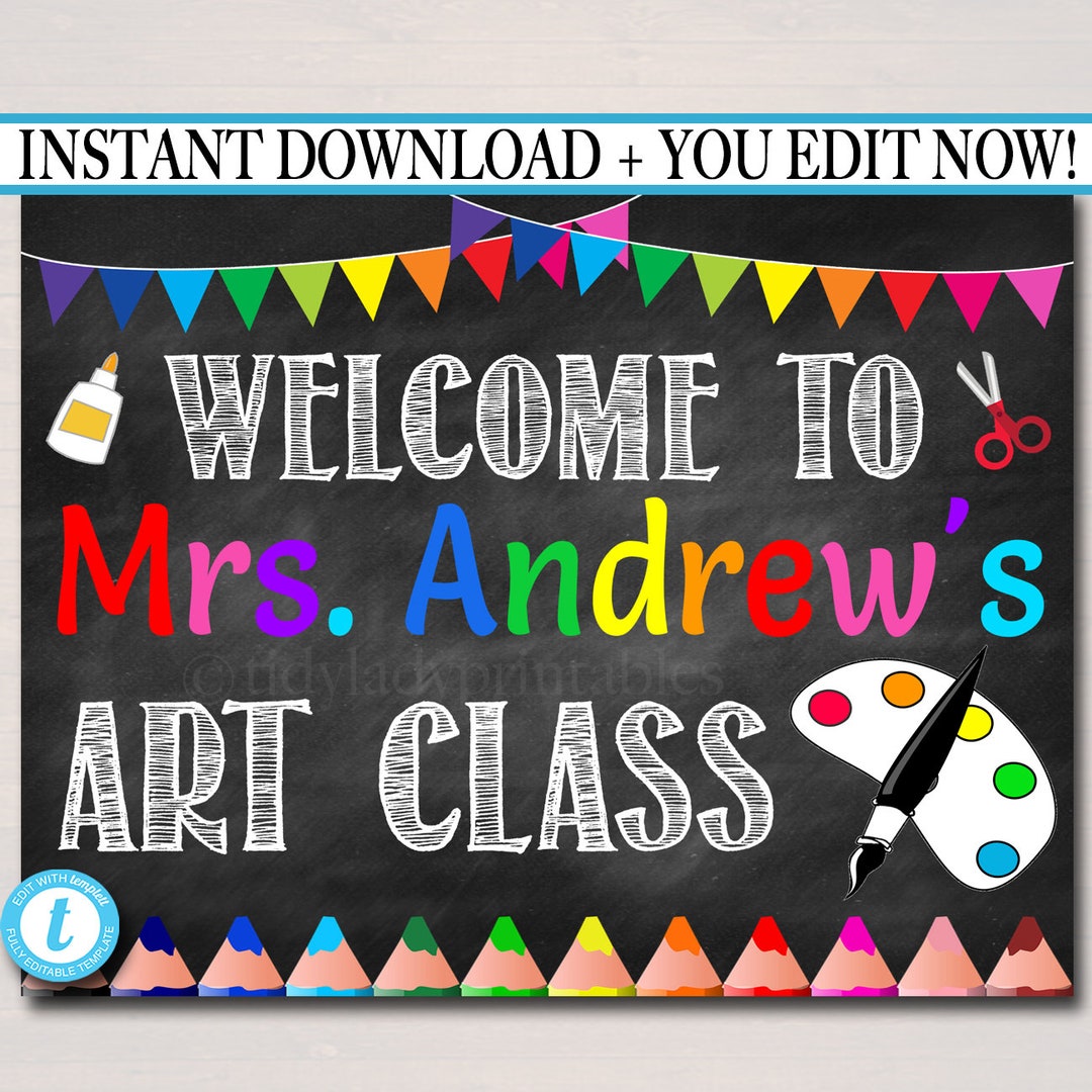 Art Teacher Classroom Door Sign, Printable Classroom Decor, Custom ...