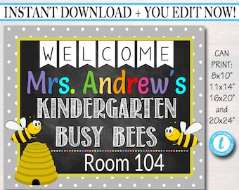 Bee Classroom Door Sign - Etsy