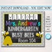 Bee Classroom Door Sign: Editable Teacher Name Sign (digital Download ...