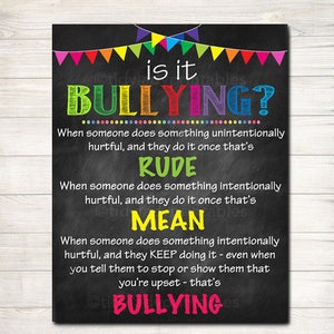 Anti Bully Poster, Classroom Decor, Counselor Office Decor Poster ...