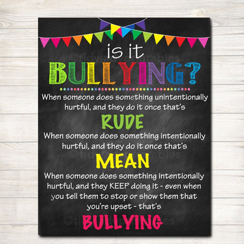 Be a Buddy Not a Bully Poster - Etsy