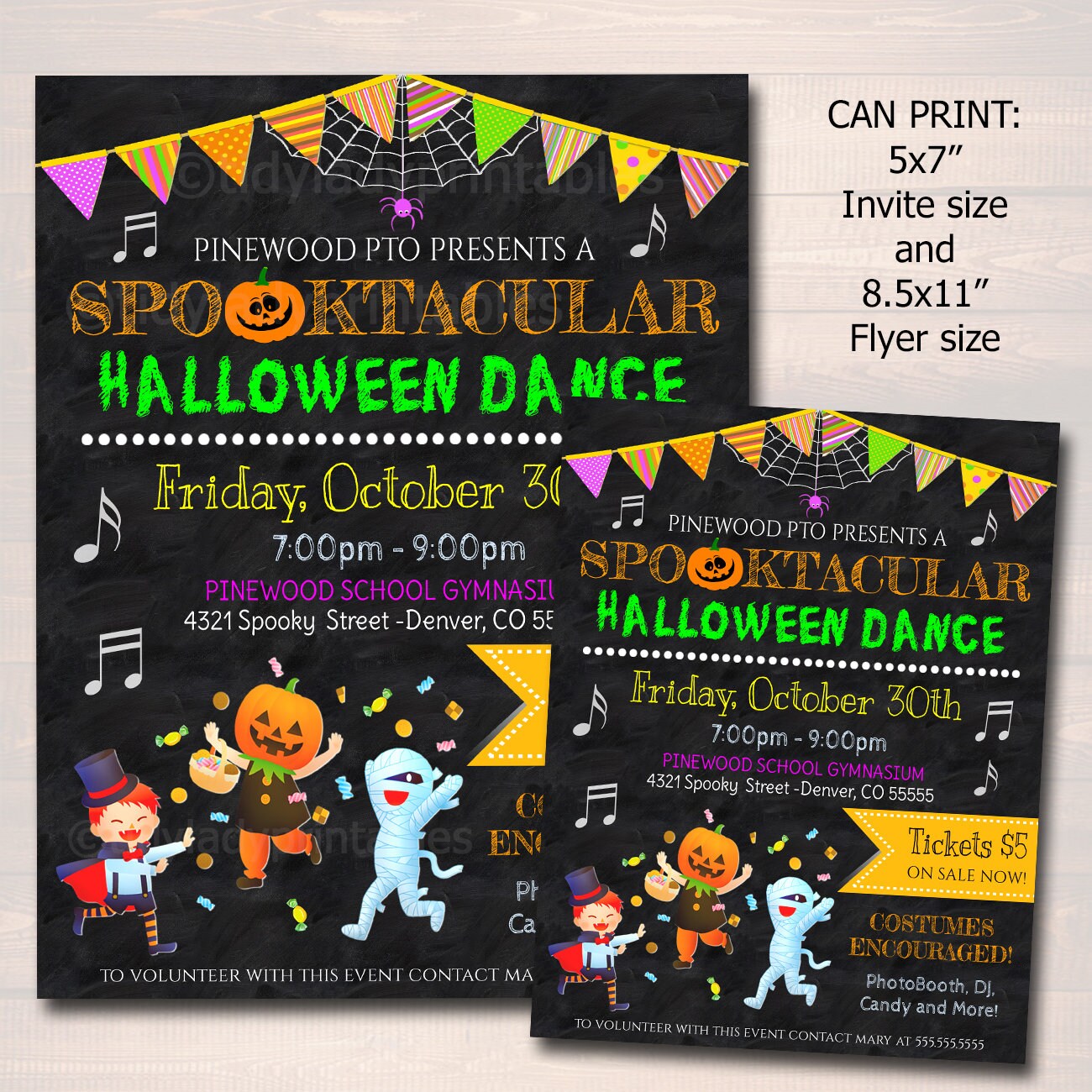 Editable Halloween Dance Flyer Set: School, Church, Community (instant ...