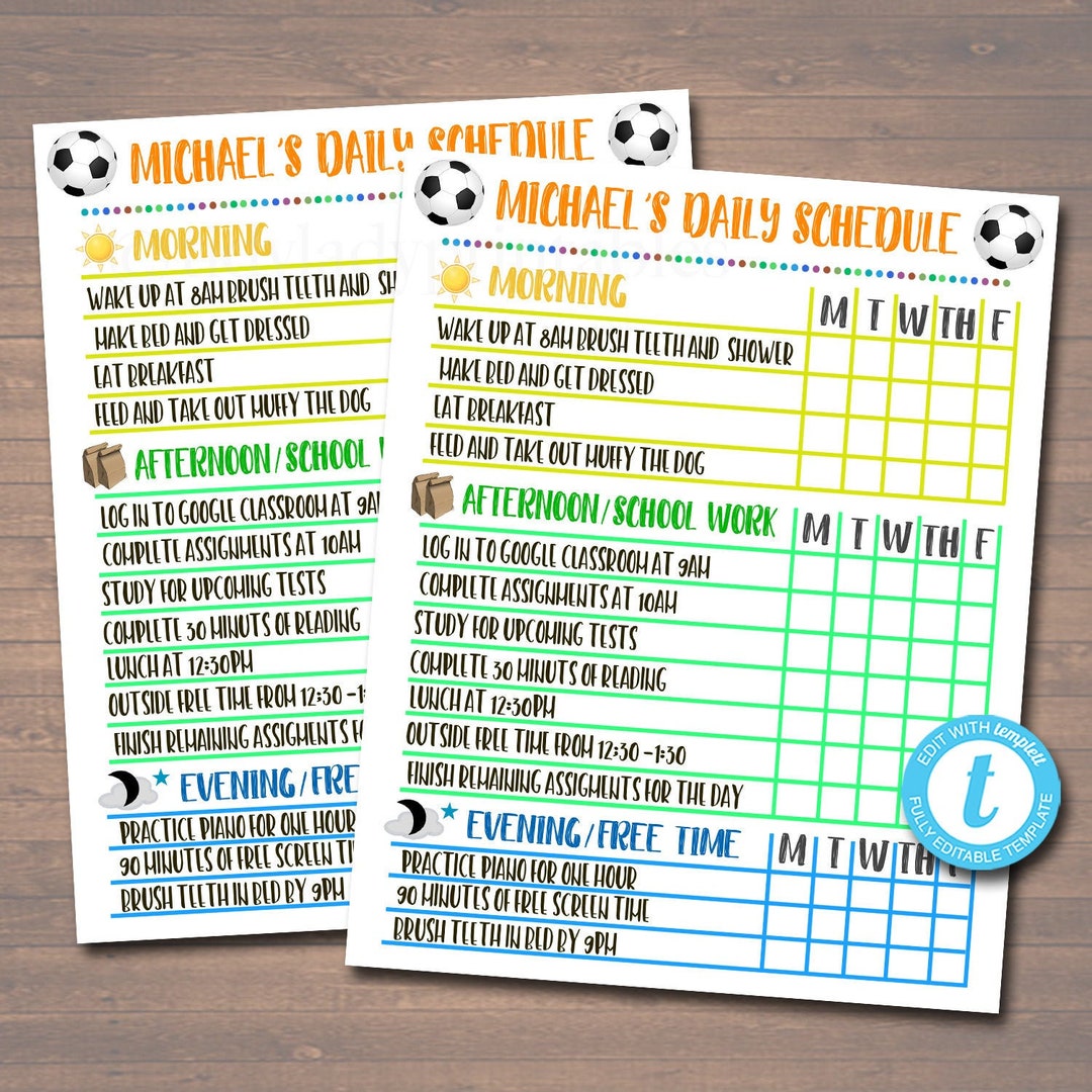 Home School Schedule, Daily Weekly Subject Checklist, Homework ...