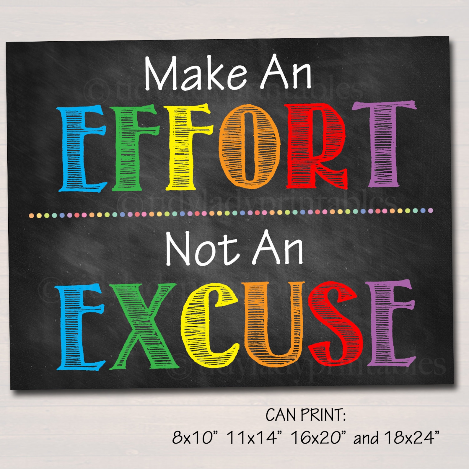 Buy Classroom Decor, Effort Excuse Poster High School Motivational ...