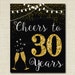 Cheers to Thirty Years, Cheers to 30 Years, 30th Wedding Sign, 30th ...
