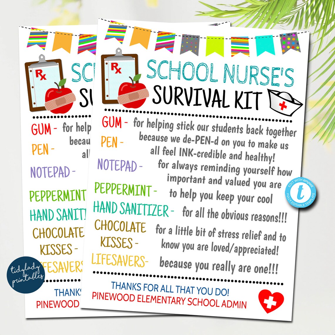 School Nurse Survival Kit Gift Tags National Nurses Day - Etsy