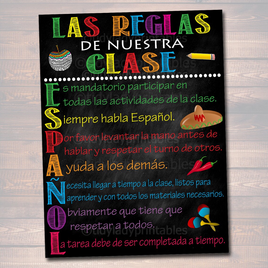 Spanish Classroom Rules Poster: High School Decor (digital Download) - Etsy