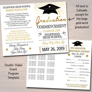 Editable Graduation Ceremony Program Template (digital Download) - Etsy