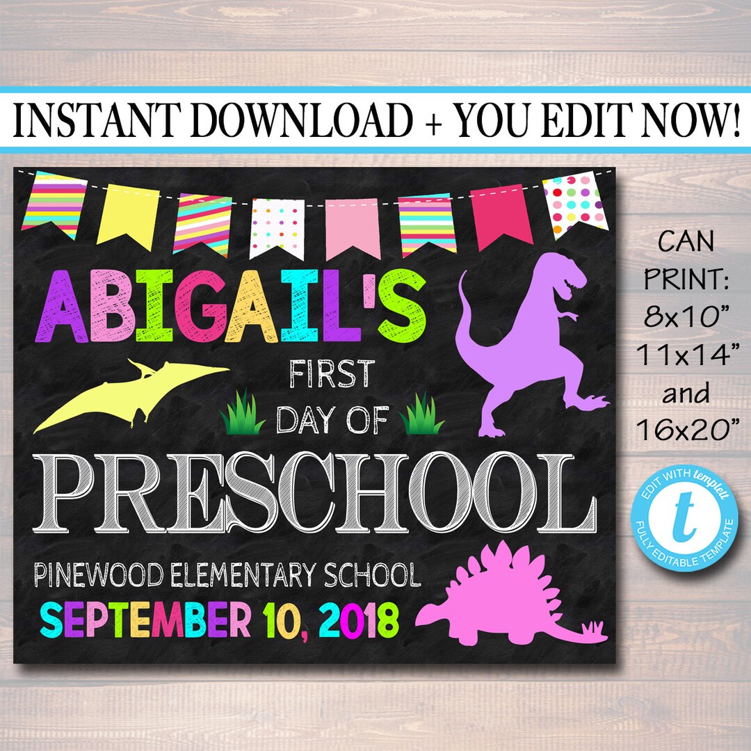 EDITABLE GIRL Back to School Photo Prop, Back to School Chalkboard ...